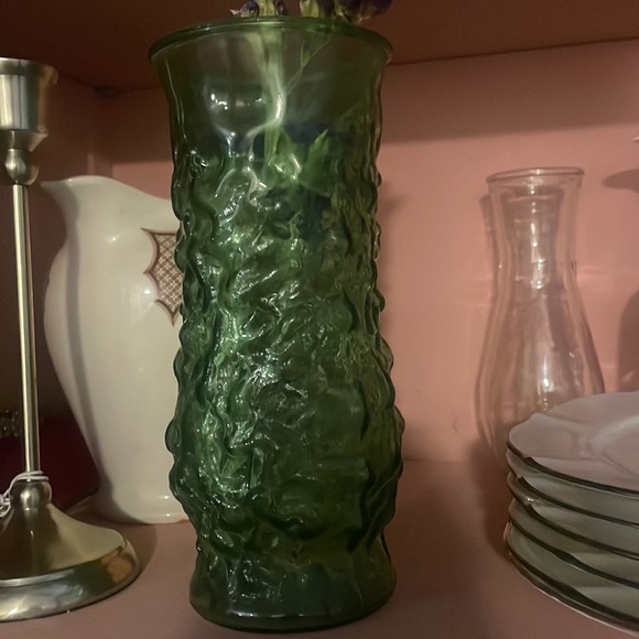 Vintage | Accents | Vintage Eo Brody Glass Vase Moss Green Tall ...